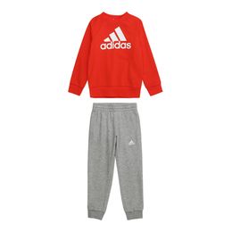 adidas Sportswear Trainingsanzug 'Essentials' Jungen Gr&ouml;&szlig;e 128 graumeliert / orangerot / wei&szlig;