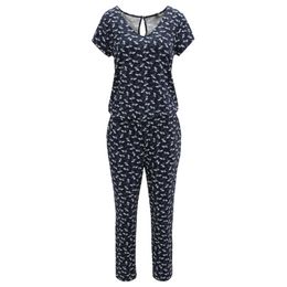 Aniston Selected Jumpsuit Damen Gr&ouml;&szlig;e L dunkelblau / wei&szlig;