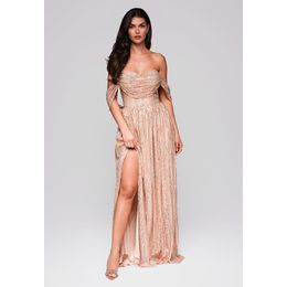 Ombre Abendkleid Damen Gr&ouml;&szlig;e 42 gold / rosegold Winterkleid