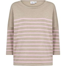 Saint Tropez Pullover 'MilaSZ' Damen Gr&ouml;&szlig;e L taupe / pastellpink