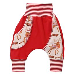 Land-juwelen Hose Jungen Gr&ouml;&szlig;e 92 braun / rot / wei&szlig;