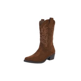 Ital-Design Cowboystiefel Damen Gr&ouml;&szlig;e 41 braun Winterschuhe