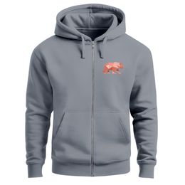 Neverless Sweatjacke 'B&auml;r Polygon' Herren Gr&ouml;&szlig;e XL grau