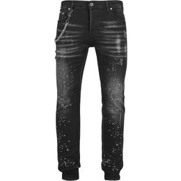 2Y Premium Jeans Herren Gr&ouml;&szlig;e 34 grau / schwarz / wei&szlig;