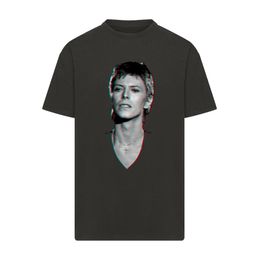 F4NT4STIC T-Shirt 'TV Times Pop Star David Bowie Portrait 1977' Herren Gr&ouml;&szlig;e XXL hellgrau / schwarz