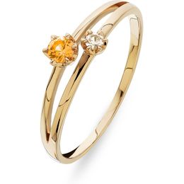 Christ Ring Damen Gr&ouml;&szlig;e 56 gold / orange