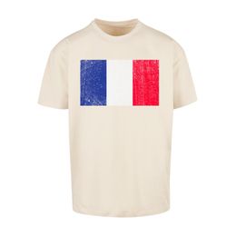 F4NT4STIC Shirt 'France Frankreich Flagge distressed' Herren Gr&ouml;&szlig;e L sand / blau / rot / wei&szlig;