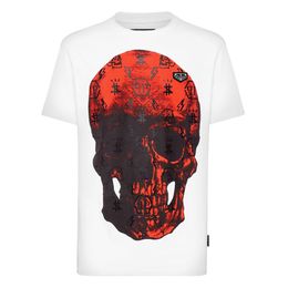 Philipp Plein T-Shirt Herren Gr&ouml;&szlig;e XXL grau / blutrot / schwarz / wei&szlig;