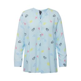 Ulla Popken Bluse Damen Gr&ouml;&szlig;e 4XL/5XL pastellblau / limone / hellpink / schwarz