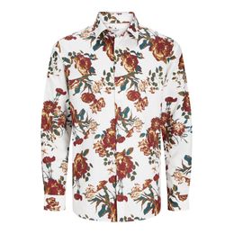 Jack & Jones Jack & Jones Hemd 'JPRNordic Flores' Herren Gr&ouml;&szlig;e XL sepia / smaragd / weinrot / wei&szlig;
