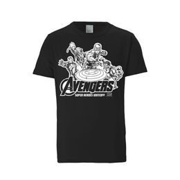 logoshirt T-Shirt 'Marvel Comics - Avengers' Damen Gr&ouml;&szlig;e M schwarz / wei&szlig;