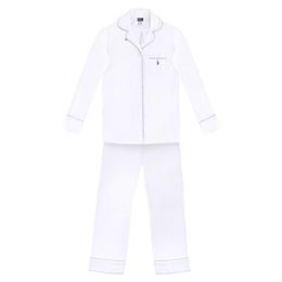 Polo Ralph Lauren Pyjama ' Knit Oxford ' Damen Gr&ouml;&szlig;e XS wei&szlig; Winterkleid