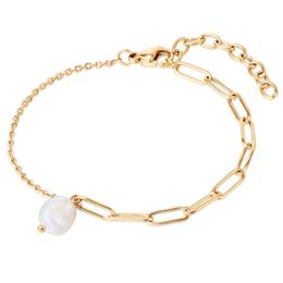 Valero Pearls Armband Damen Gr&ouml;&szlig;e One Size goldgelb / perlwei&szlig;