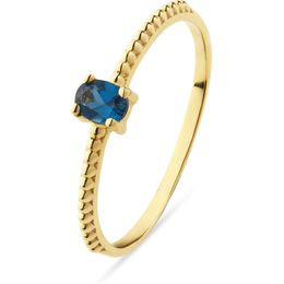 Christ Ring Damen Gr&ouml;&szlig;e 60 blau / gold