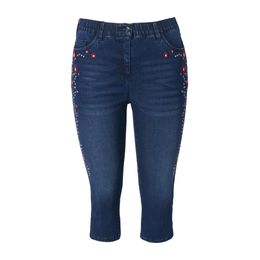 Ulla Popken Hose Damen Gr&ouml;&szlig;e 42 blue denim / gr&uuml;n / rot