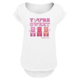 F4NT4STIC T-Shirt 'Valentinstag You're Sweet Gummy Bears' Damen Gr&ouml;&szlig;e XL orange / pink / wei&szlig;