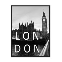 Liv Corday Bild 'London City' Herren Gr&ouml;&szlig;e 40x50 schwarz