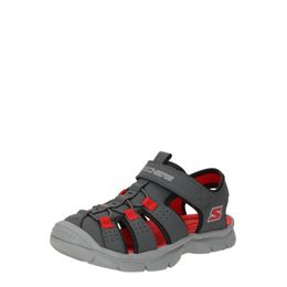 Skechers Sandale 'Relix' Jungen Gr&ouml;&szlig;e 29 dunkelgrau / rot / wei&szlig;