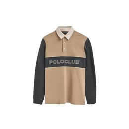 Polo Club Poloshirt Herren Gr&ouml;&szlig;e M hellbraun / anthrazit