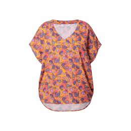Studio Untold Bluse Damen Gr&ouml;&szlig;e M/L dunkellila / orange / neonorange