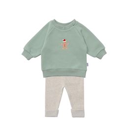 Liliput Sweatshirt und Leggings 'Lebkuchen' Jungen Gr&ouml;&szlig;e 74/80 grau / gr&uuml;n
