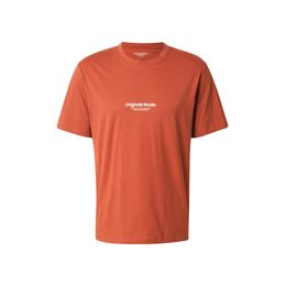 Jack & Jones Jack & Jones T-Shirt 'JORVesterbro' Herren Gr&ouml;&szlig;e XL cognac / wei&szlig;