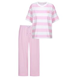 Mey Pyjama 'Streaked Lines' Damen Gr&ouml;&szlig;e XXL rosa Winterkleid