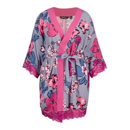 Ulla Popken Morgenmantel Damen Gr&ouml;&szlig;e XL/XXXL blau / grau / pink / rosa