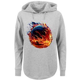 F4NT4STIC Sweatshirt 'Basketball Sports Collection On FIRE' Damen Gr&ouml;&szlig;e L grau / mischfarben
