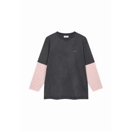 Oh April Shirt Damen Gr&ouml;&szlig;e L anthrazit / pink / offwhite