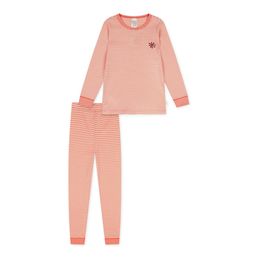 Schiesser Pyjama M&auml;dchen Gr&ouml;&szlig;e 140 apricot / wei&szlig;