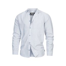 INDICODE Jeans Hemd 'Kepner' Herren Gr&ouml;&szlig;e 45/46 blau / wei&szlig;