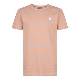 PETROL INDUSTRIES T-Shirt 'Baypoint' Jungen Gr&ouml;&szlig;e 128 beige / azur / wei&szlig;