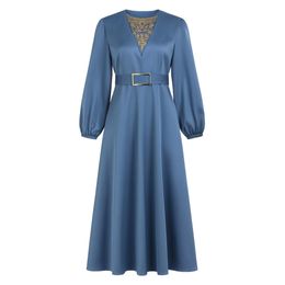 Modamihram Kleid Damen Gr&ouml;&szlig;e 38 blau Winterkleid