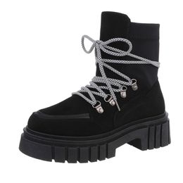 Ital-Design Schn&uuml;rstiefel Damen Gr&ouml;&szlig;e 36 schwarz Winterschuhe