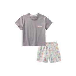 Petite Fleur Kids Pyjama M&auml;dchen Gr&ouml;&szlig;e 146/152 grau / mint / lavendel / wei&szlig;