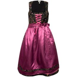 Ulla Popken Dirndl Damen Gr&ouml;&szlig;e 48 curry / tanne / magenta / schwarz