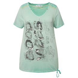 MIAMODA Shirt Damen Gr&ouml;&szlig;e XXL dunkelgrau / hellgr&uuml;n / silber
