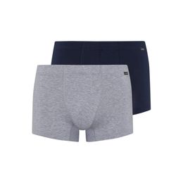Hanro Retro Boxershorts ' Cotton Essentials ' Herren Gr&ouml;&szlig;e M dunkelblau / graumeliert