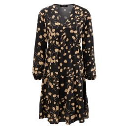 Aniston Casual Blusenkleid Damen Gr&ouml;&szlig;e 46 camel / schwarz Winterkleid