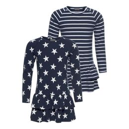 Kidsworld Kleid M&auml;dchen Gr&ouml;&szlig;e 104/110 navy / wei&szlig;