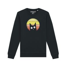 Watapparel Sweatshirt ' Sunset Cat ' Herren Gr&ouml;&szlig;e M schwarz
