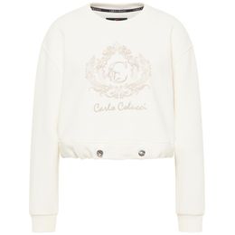 Carlo Colucci Sweatshirt ' De Bacco ' Damen Gr&ouml;&szlig;e L beige / wei&szlig;