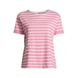 Salzhaut T-Shirt 'Opdeelen' Damen Gr&ouml;&szlig;e S rosa / wei&szlig;
