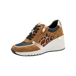 Marco Tozzi Sneaker Damen Gr&ouml;&szlig;e 42 navy / cognac / gold