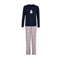 Loungeable Pyjama 'Penguin' Damen Gr&ouml;&szlig;e L navy / grau / rot / wei&szlig; Winterkleid