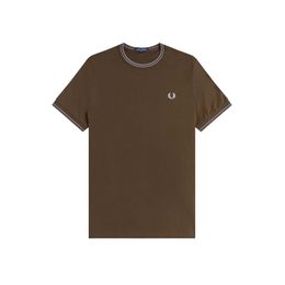 Fred Perry T-Shirt Herren Gr&ouml;&szlig;e M braun