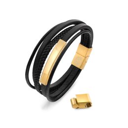 Akitsune Armband 'Punisher' Herren Gr&ouml;&szlig;e 17 cm gold