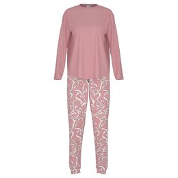 Mey Pyjama 'Pretty Bows' Damen Gr&ouml;&szlig;e 4XL rosa Winterkleid