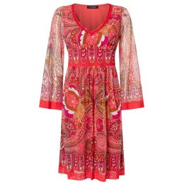ana alcazar Kleid 'Zevila ' Damen Gr&ouml;&szlig;e 34 pink / rot / wei&szlig; Winterkleid